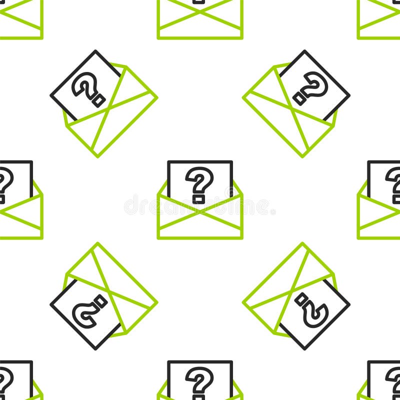 Line Envelope with Question Mark Icon Isolated Seamless Pattern on ...