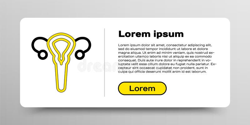 Line Female Reproductive System Icon Isolated On White Background