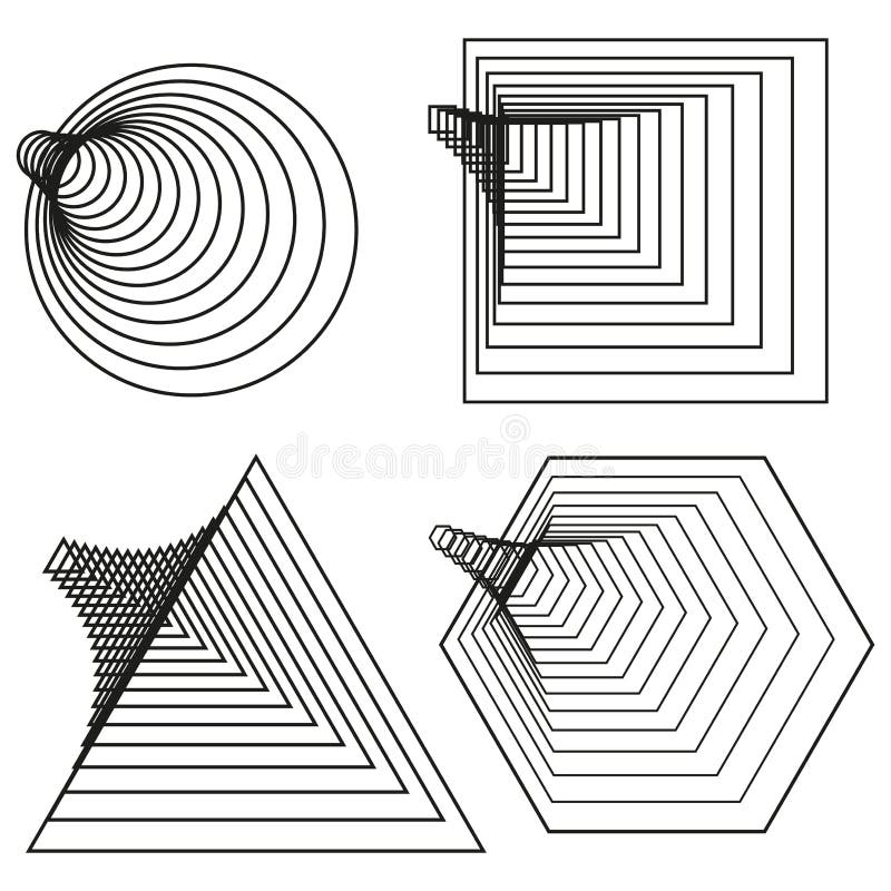 Line Figures Perspective. Geometric Element. Vector Illustration. Stock ...