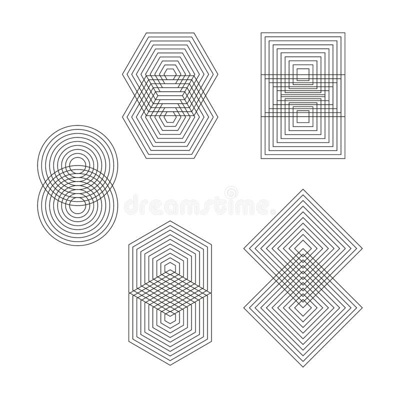 Line Figures Perspective. Geometric Element. Vector Illustration. Stock ...