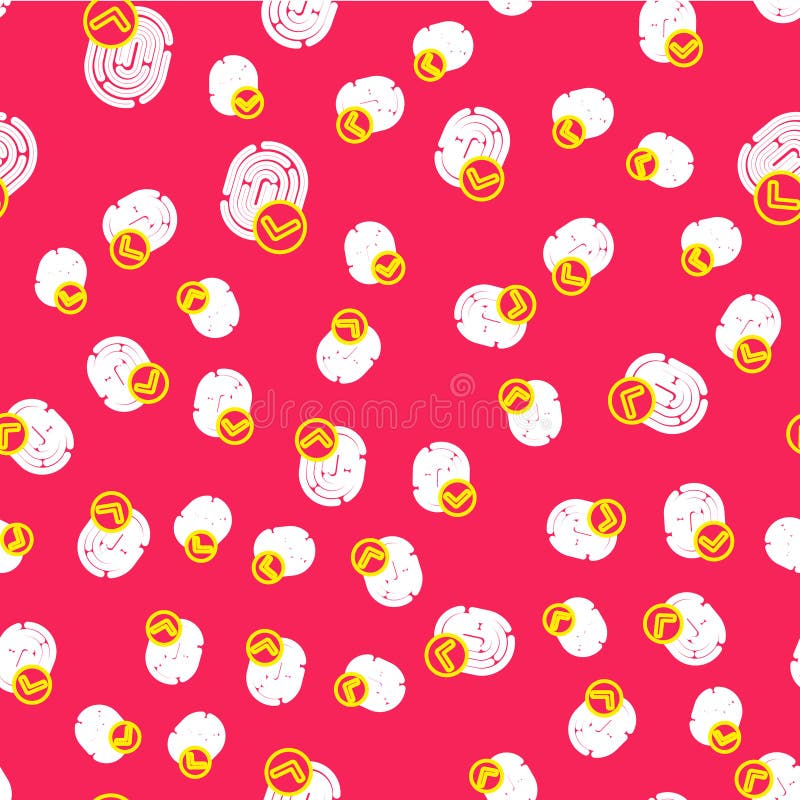 Line Fingerprint Icon Isolated Seamless Pattern on Red Background. ID ... Line Fingerprint Icon Isolated Seamless Pattern on Red Background. ID ...