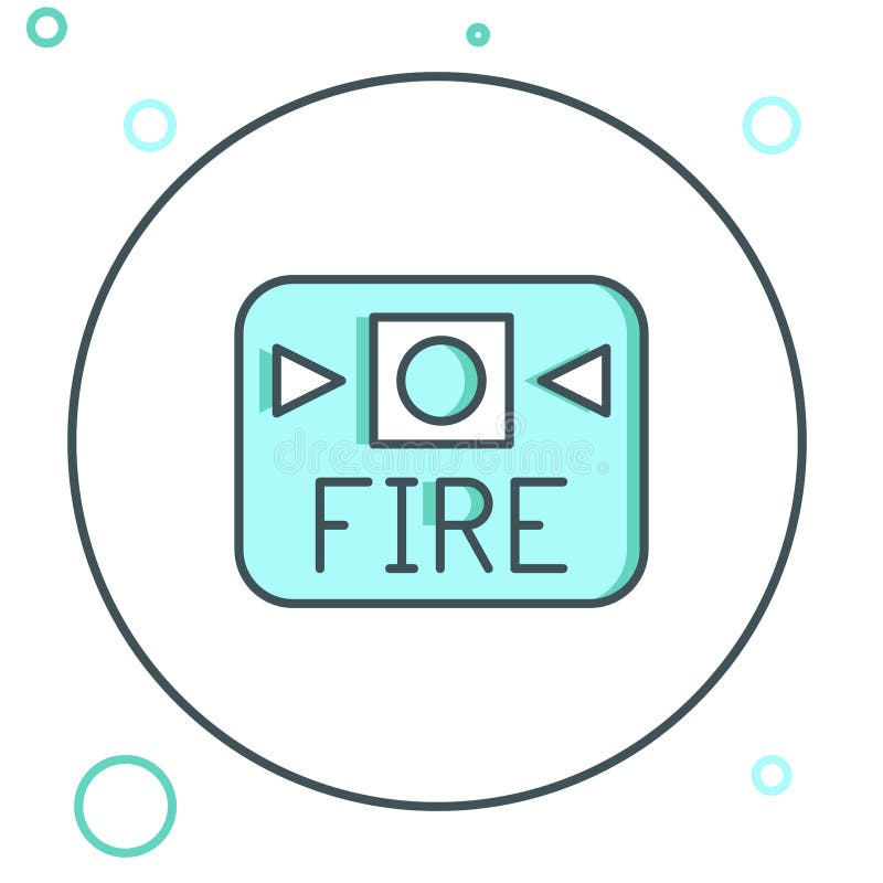 Line Fire Alarm System Icon Isolated on White Background. Pull Danger ...