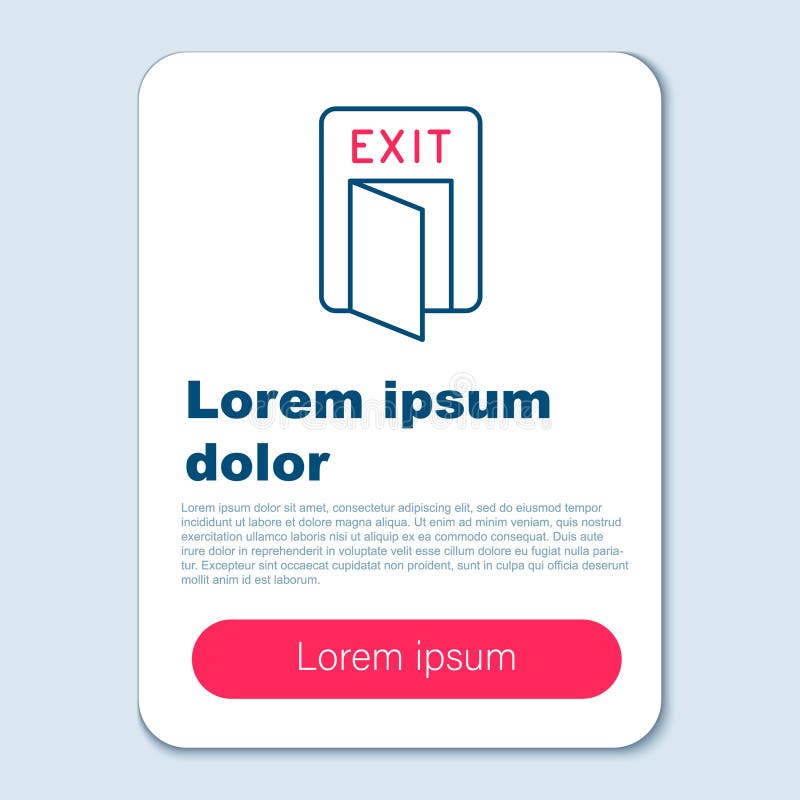 Line Fire Exit Icon Isolated on Grey Background. Fire Emergency Icon ...