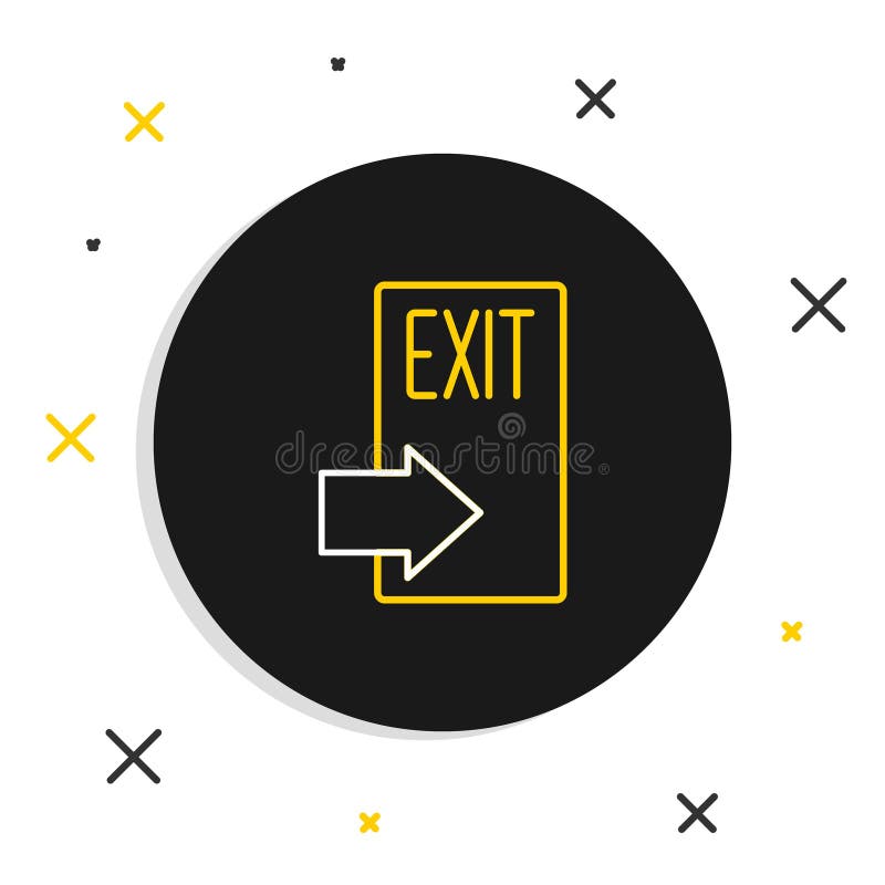 Line Fire Exit Icon Isolated on White Background. Fire Emergency Icon ...