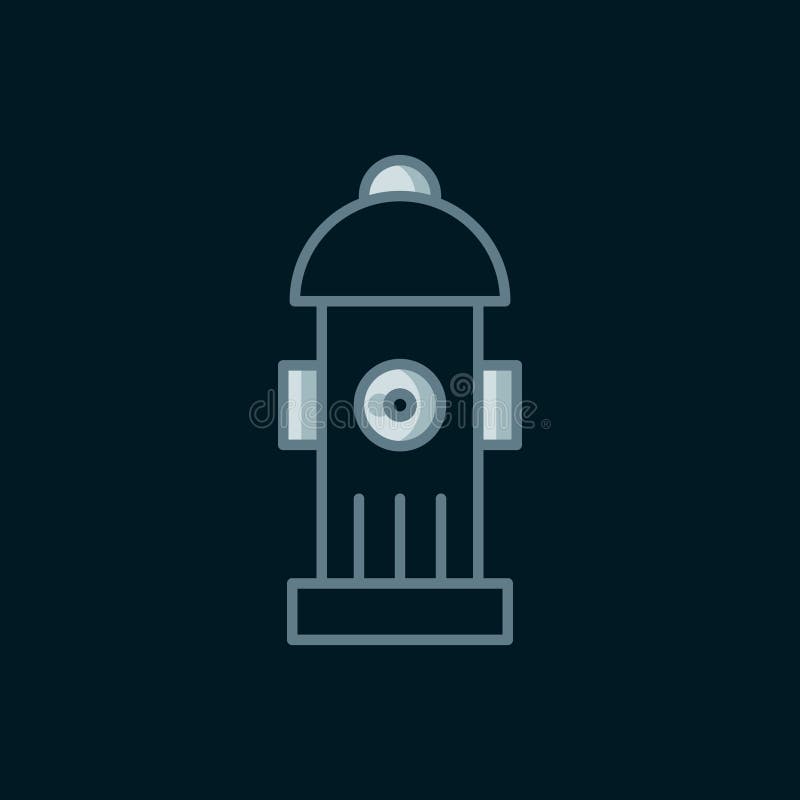 Line Fire Hydrant Icon Isolated on Black Background. Flat Filled ...