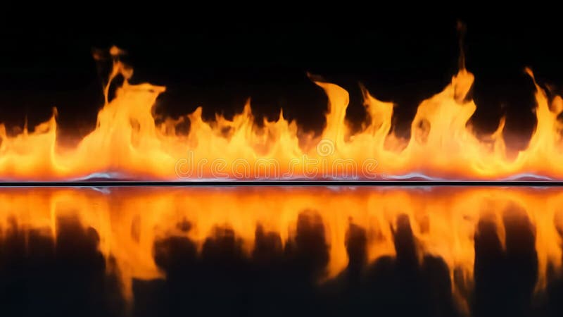 Line of Fire with Reflection on Black Background, Conceptual Design ...