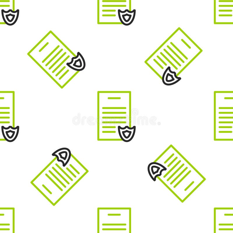Line Firearms License Certificate Icon Isolated Seamless Pattern on ...