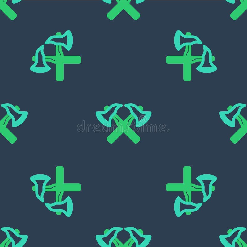 Line Firefighter Axe Icon Isolated Seamless Pattern on Blue Background ...
