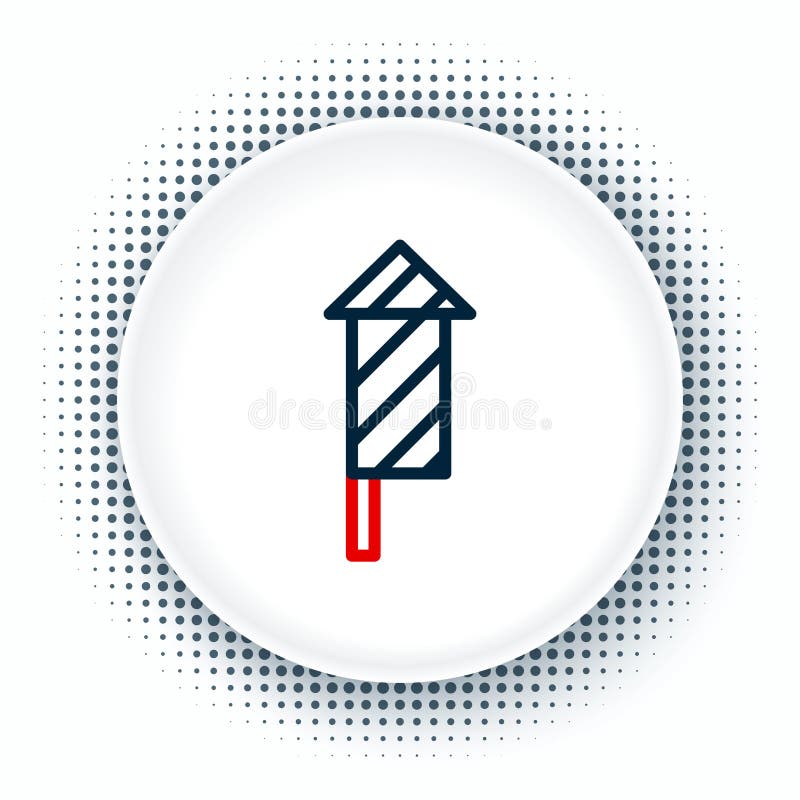 Line Firework Rocket Icon Isolated on White Background. Concept of Fun ...