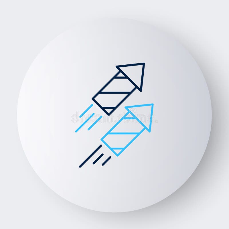 Line Firework Rocket Icon Isolated on White Background. Concept of Fun ...