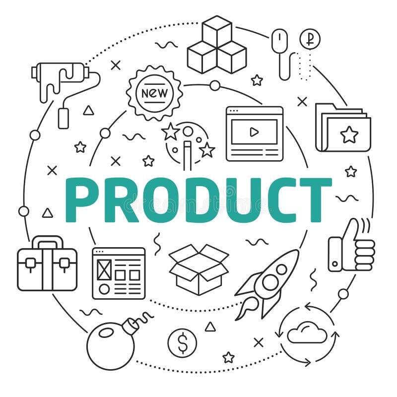 Line Flat Circle Illustration Product Stock Vector - Illustration of ...