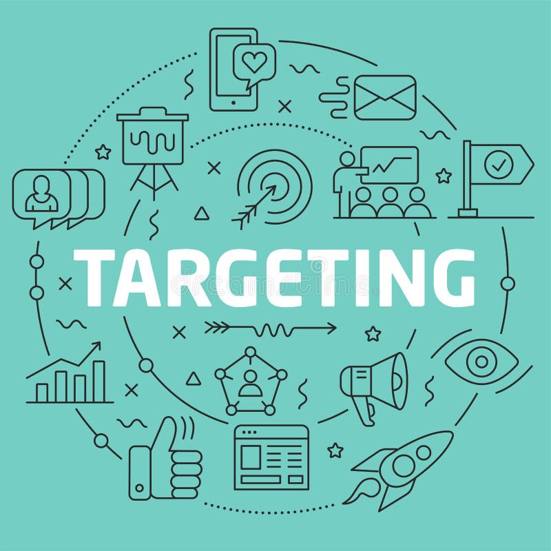 Line Flat Circle Illustration Targeting Stock Vector - Illustration of ...
