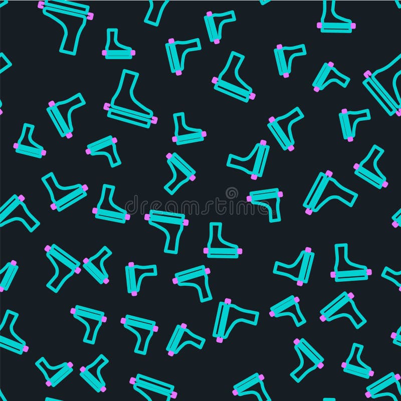 Line Flat Foot Icon Isolated Seamless Pattern on Black Background ...