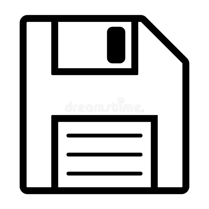 Line Floppy Drive Icon stock vector. Illustration of download - 102588920
