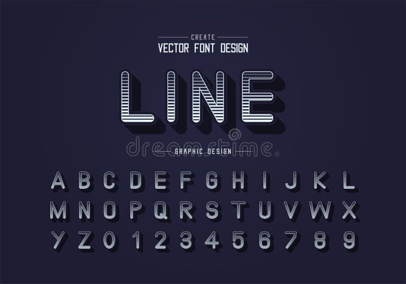 Line Font and Alphabet Vector, Typeface Letter and Number Design ...