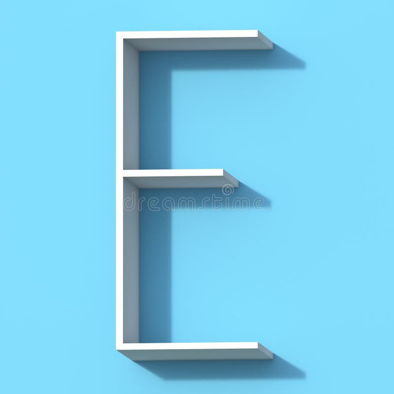 Line Font with Shadow Letter E 3D Stock Illustration - Illustration of ...