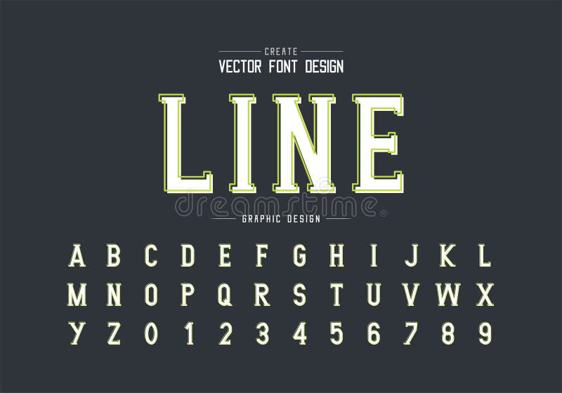 Shadow and Line Font Vector, Alphabet Typeface and Letter Number Design ...