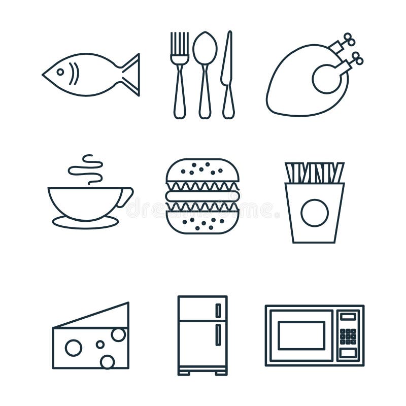 Line food design stock illustration. Illustration of restaurant - 71866401