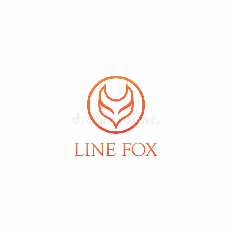 Line Fox Logo. Fox Head Logo Design Stock Illustration - Illustration ...