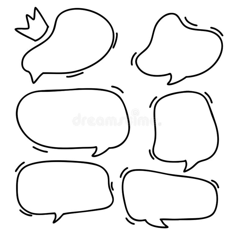 Line Frame Text Speech Bubble Set. Line Balloon Frame Design Talk ...