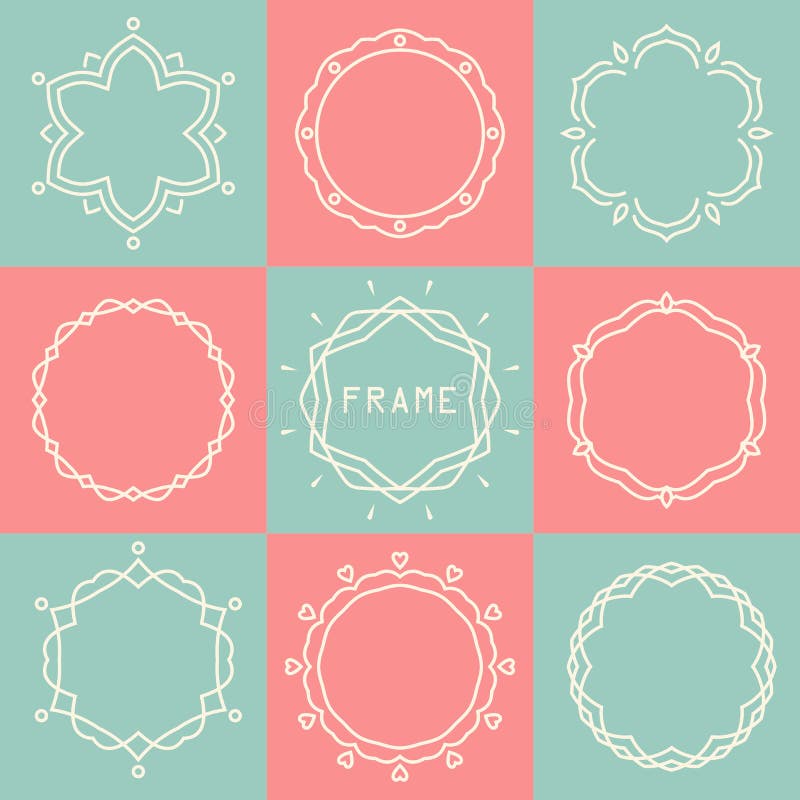 Line frames set stock vector. Illustration of organic - 53850958