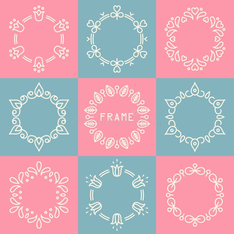 Line frames set stock vector. Illustration of elegant - 53850950