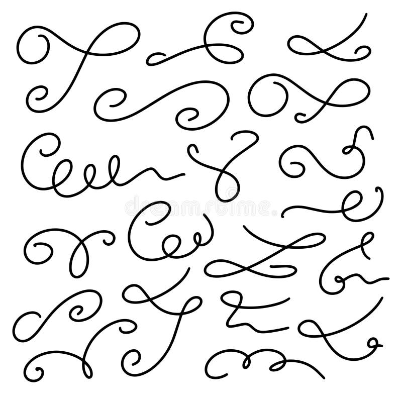 Line Freehand Scribble Handwritten Sketch Doodle Set Stock Vector ...