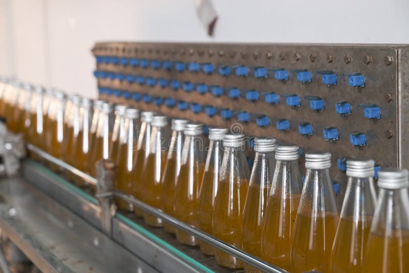 Line Fruit Juice Beverage Production Stock Photo - Image of bottled ...