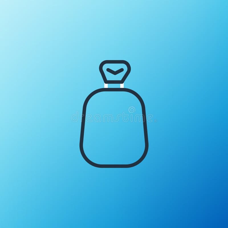 Line Full Sack Icon Isolated on Blue Background. Colorful Outline ...