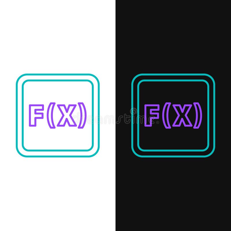 Line Function Mathematical Symbol Icon Isolated on White and Black ...