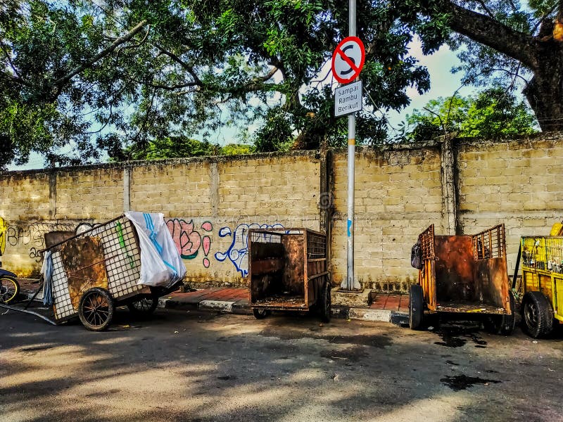 Garbage Carts in Public Facilities Stock Photo - Image of carts, public ...