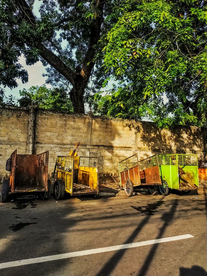 Garbage Carts in Public Facilities Stock Photo - Image of carts, public ...