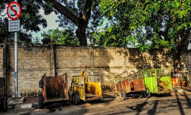 Garbage Carts in Public Facilities Stock Image - Image of public ...