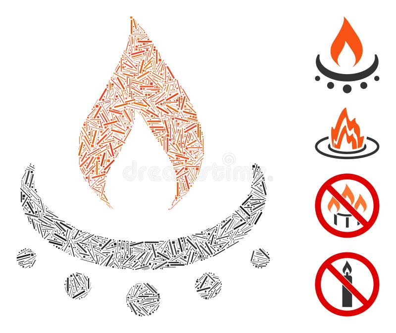 Line Gas Burner Jet Flame Icon Vector Mosaic Stock Illustration ...