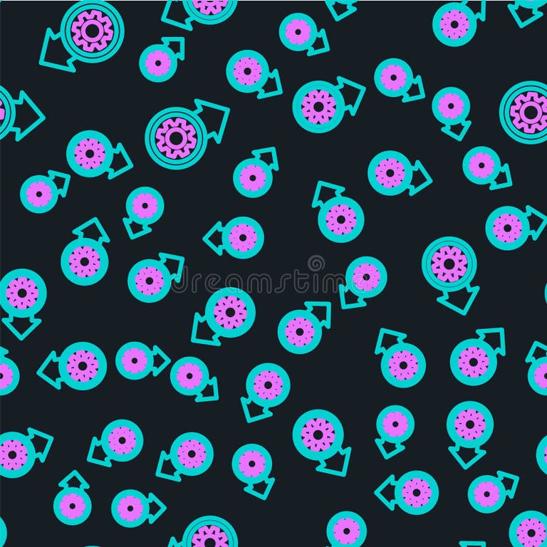 Workflow Process Icon Seamless Pattern Background Stock Illustrations ...