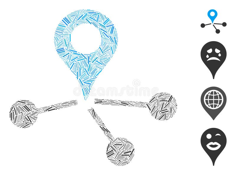 Line Geo Network Icon Vector Collage Stock Vector - Illustration of ...
