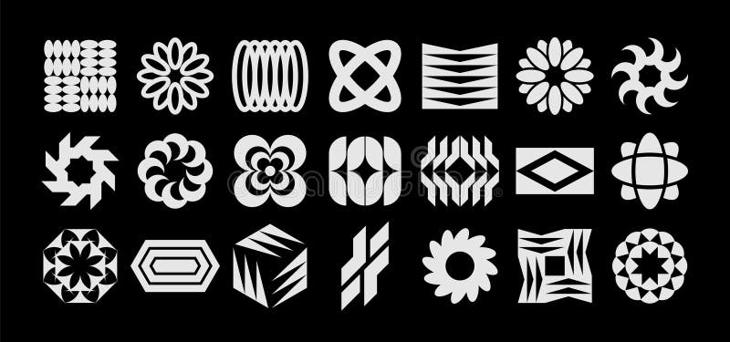 Line Geometric Abstract Shape Logo Design Bundle Stock Vector ...