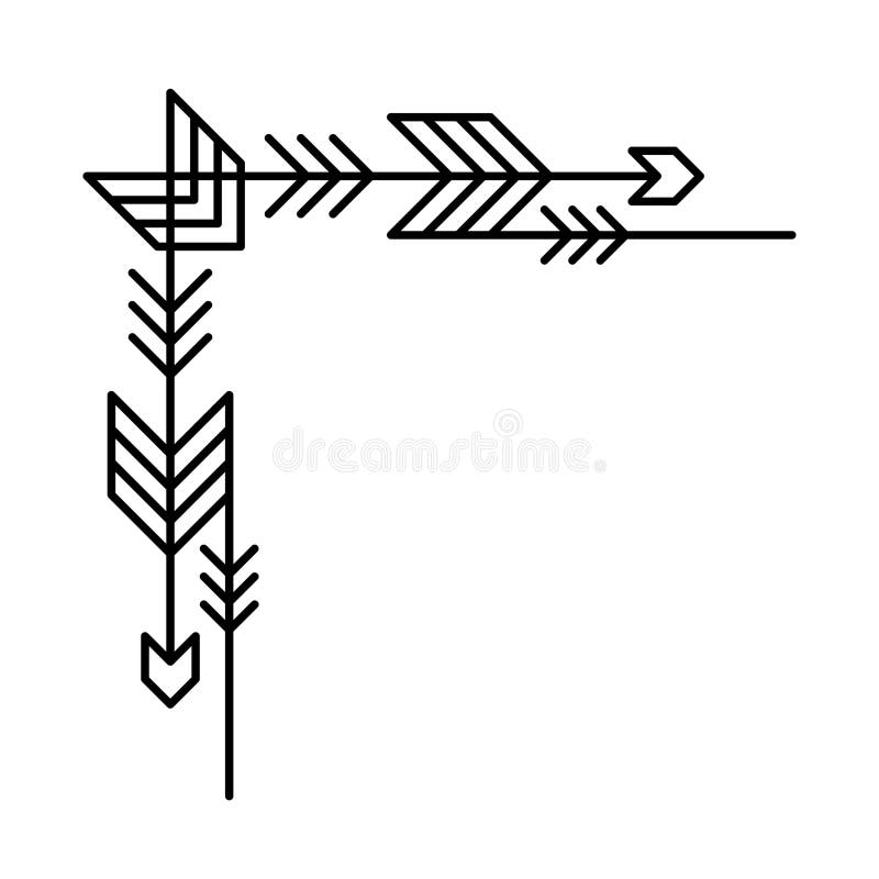 Line Geometric Corner. Tribal Ethnic Decorative Linear Element Stock ...