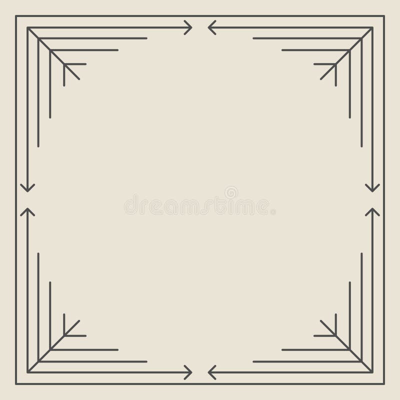 Line Geometric Frame. Modern Decorative Linear Background Stock ...