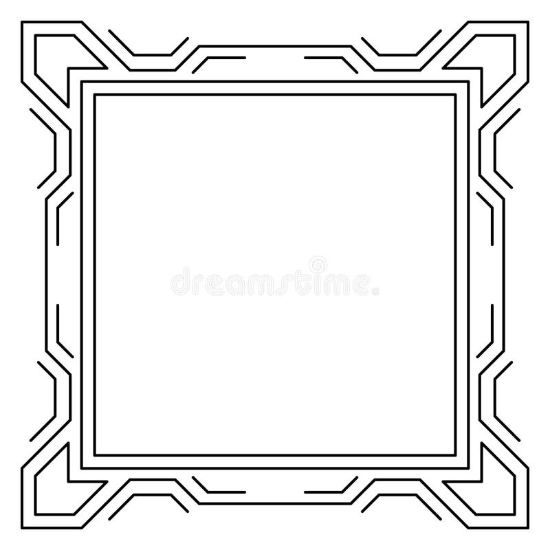 Line Geometric Frame. Modern Decorative Linear Background Stock ...