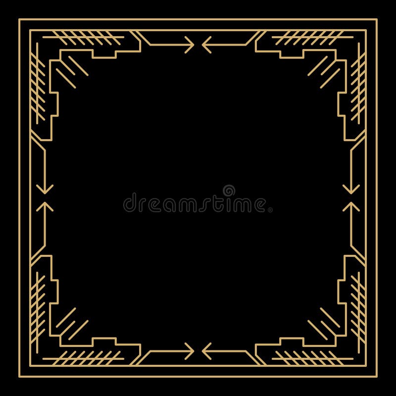 Line Geometric Frame. Modern Decorative Linear Background Stock ...
