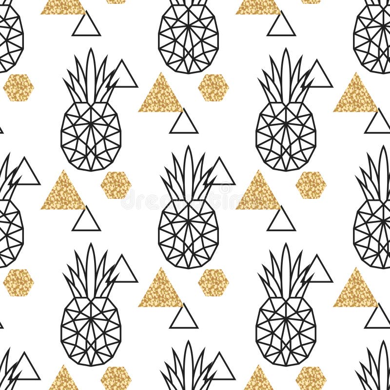 Geometric Pineapple Background Stock Vector - Illustration of element ...