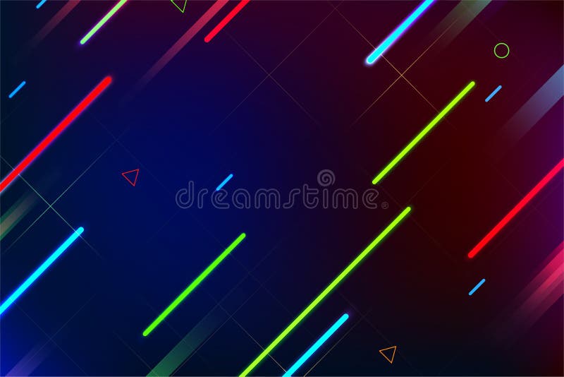 Line and Geometry Neon Color Background Stock Vector - Illustration of ...