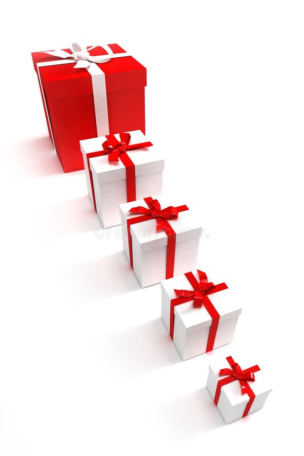 Line of gift boxes stock illustration. Illustration of paper - 9976379