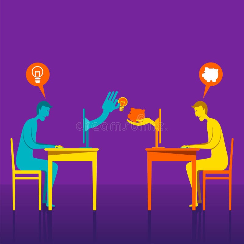 On-line Giving New Idea or Save Idea Design Stock Vector - Illustration ...