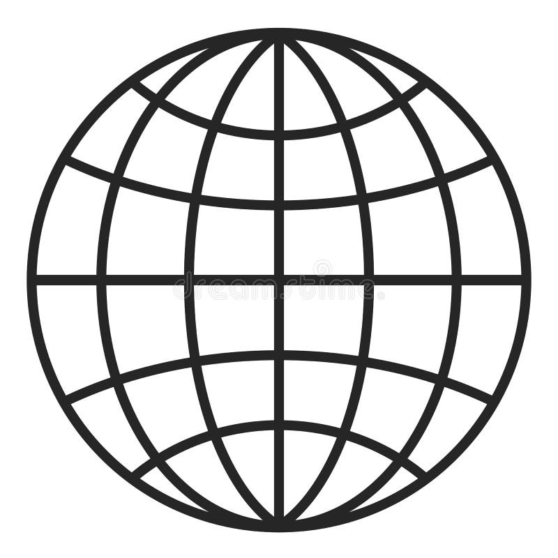 Line globe icon stock vector. Illustration of graphic - 177266285