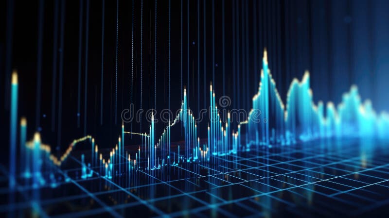 Line Graph Blue Background Suitable Business Presentations Stock Photos ...
