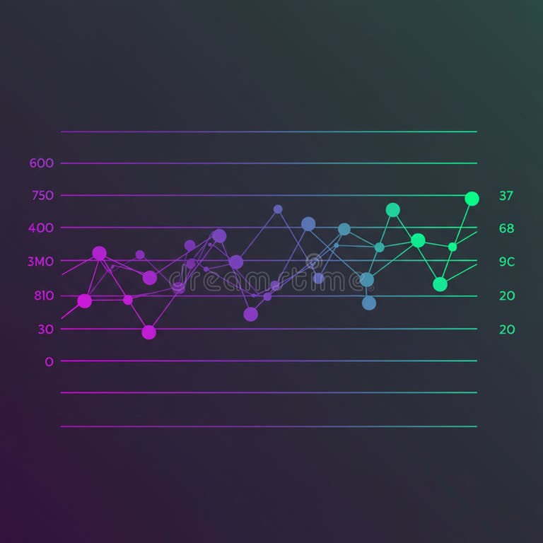 Line Graph on a Dark Background Displaying Data Points Connected by ...