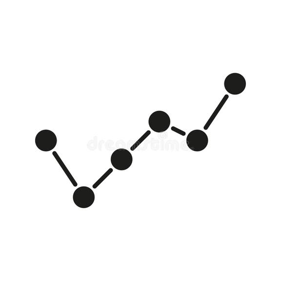 Line Graph with Data Points Solid Icon. Trend Analysis, Performance ...