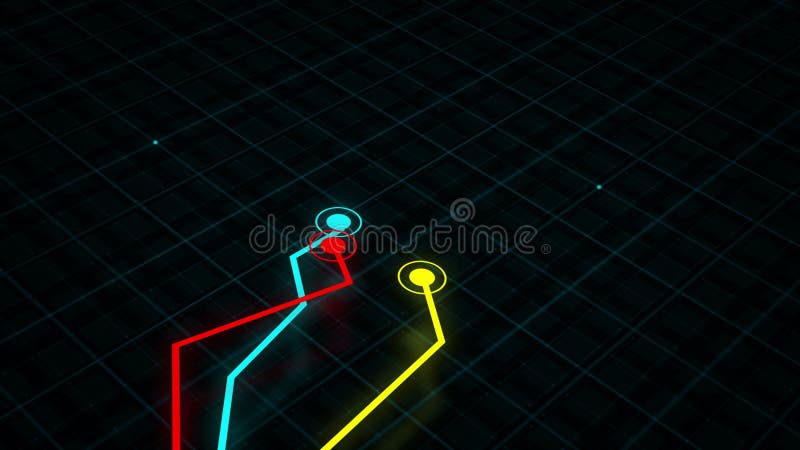 Line Graph of Digital Income Chart Made in Tech Style on High Tech Grid ...